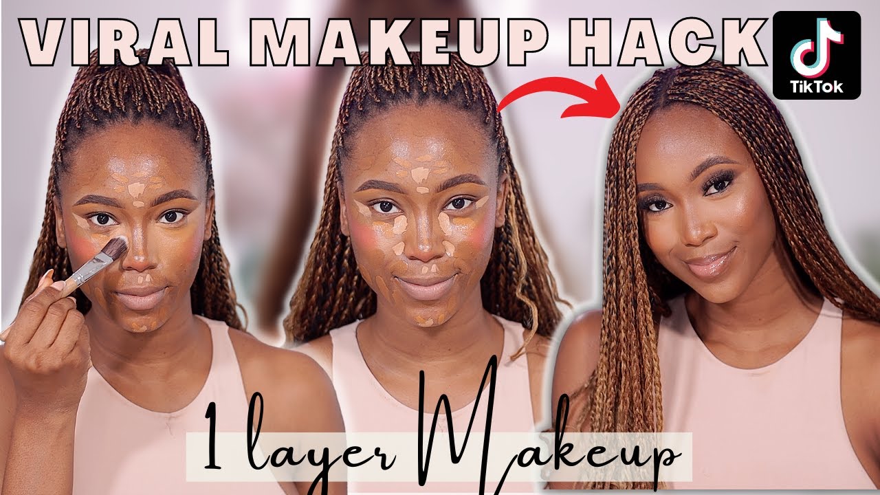 Testing Viral TikTok Makeup Hack | One Layer of Makeup for Flawless ...