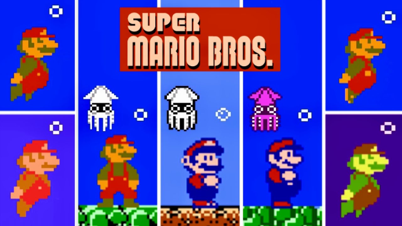 Evolution of Underwater Stage in Super Mario Bros. 1 - YouTube