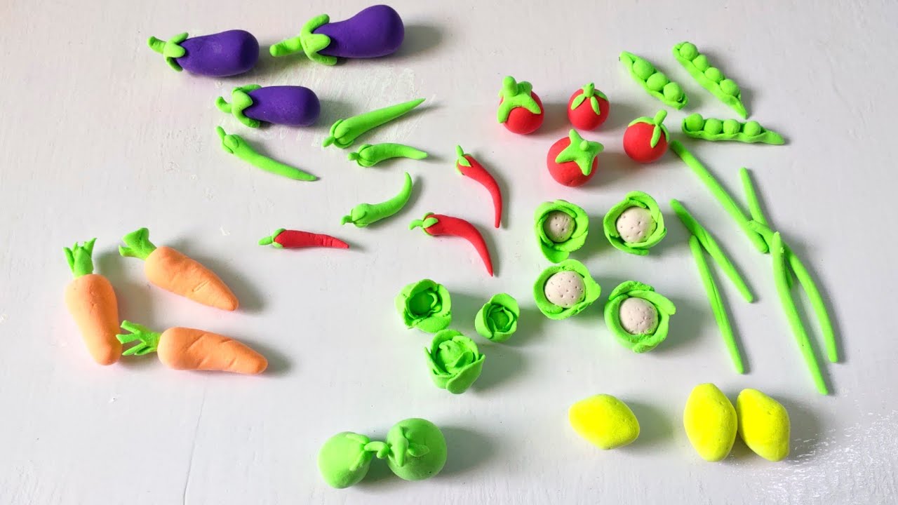 DIY how to make miniature vegetables with polymer clay | Polymer clay ...