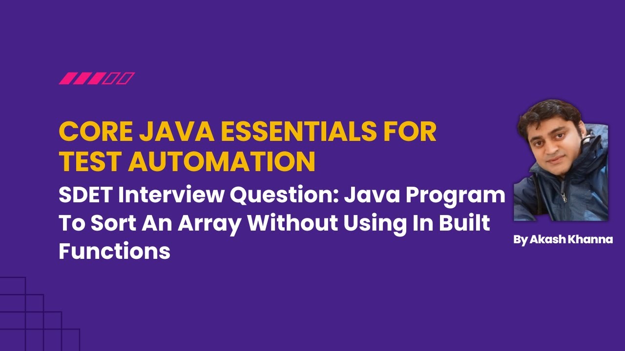 Java Program To Sort An Array Without Using In Built Functions - YouTube
