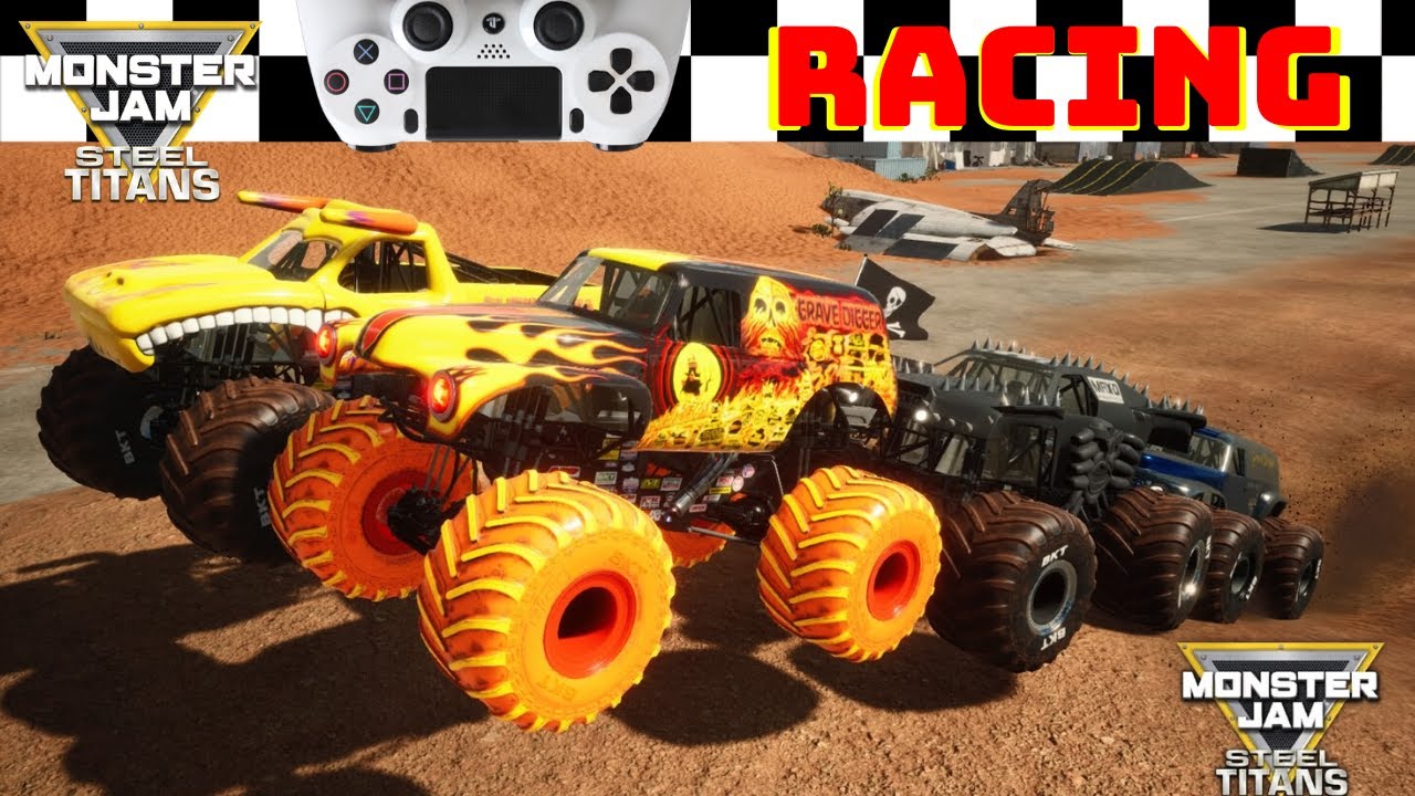Monster Jam Steel Titans Video Game Fire and Ice Racing Championship ...