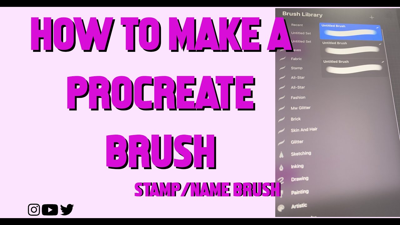 Tutorial: How to create name/logo stamp brush in Procreate - YouTube