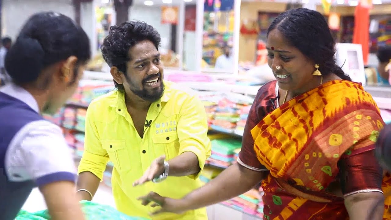 Cooku With Comali Deepa and KPY Vinoth Shopping at Velavan Stores, T ...