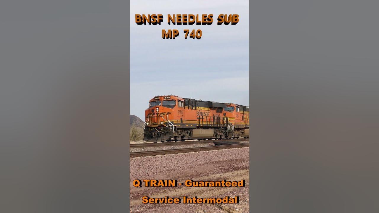 BNSF 8195 WB Q-TRAIN MP 740 NEEDLES SUB 1-13-2023 #railfanning #bnsf #shorts - YouTube