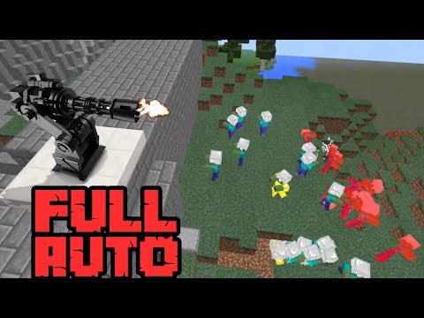 How to make a FULL AUTO TURRET! with COMMAND BLOCKS in Minecraft PE ...