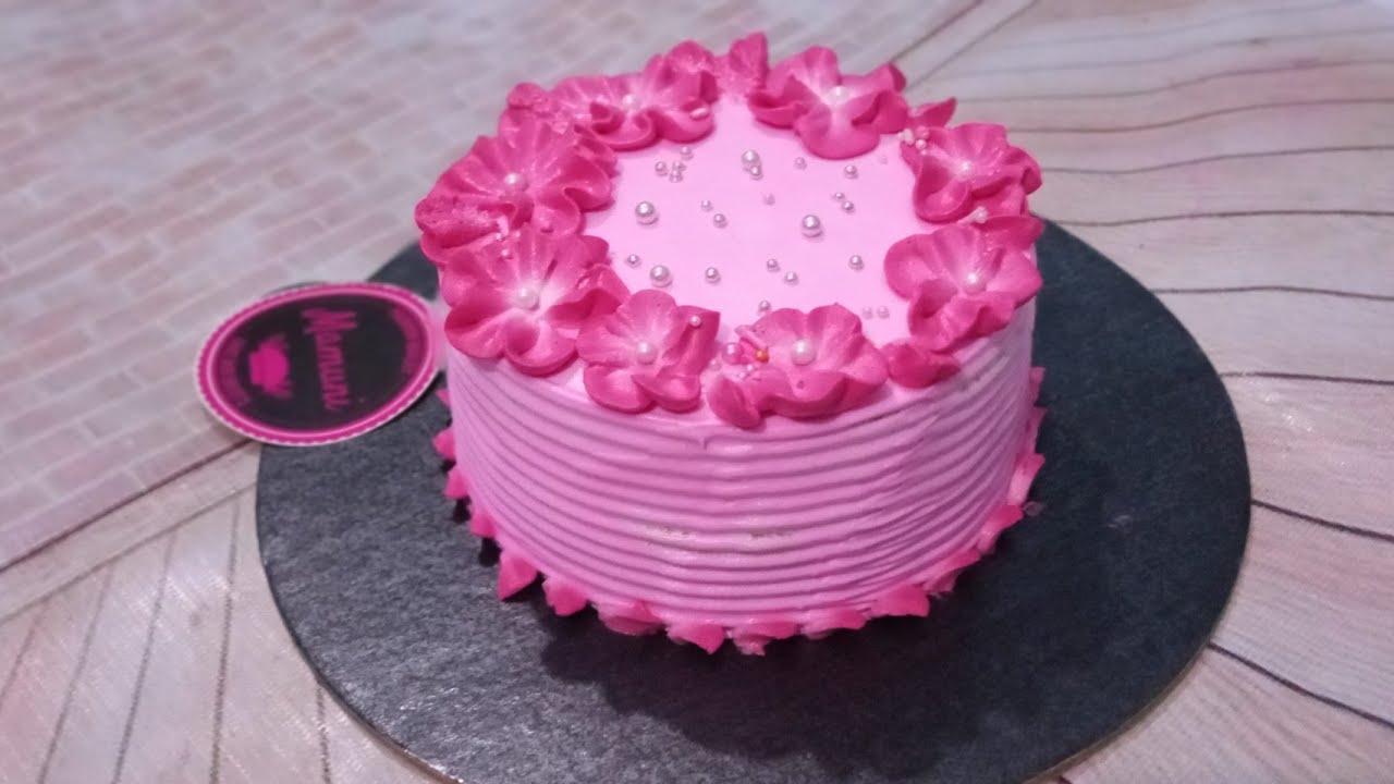 ভ্যানিলা কেক ডিজাইন। হুইপ ক্রিমে চেরিফুল vanilla half pound birthday ...