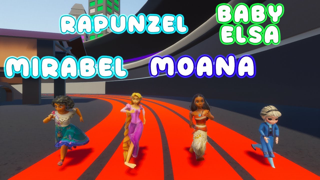 Baby Elsa Vs Moana Vs Rapunzel Vs Mirabel RUNNING RACE Who Is The ...