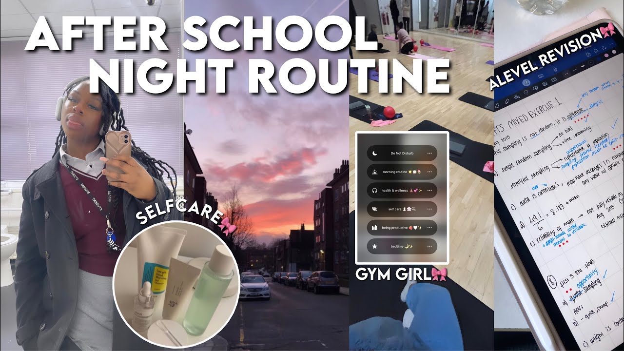 after school night routine🎀 productive revision, selfcare evenings ...