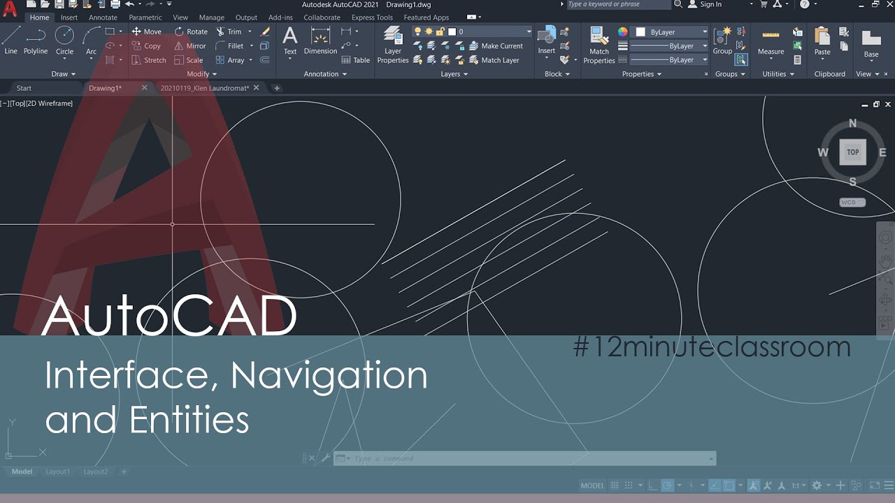 001 AutoCAD Interface, Navigation and Entities - YouTube
