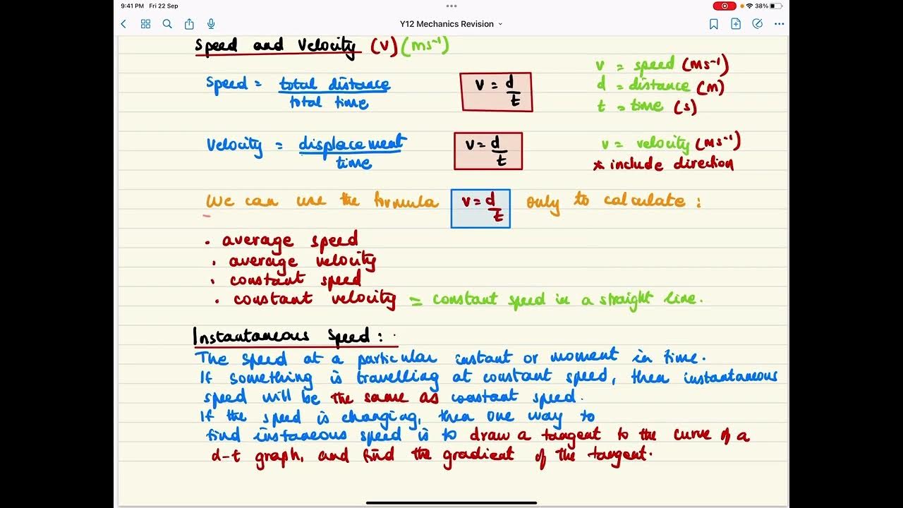 Mrs John’s Notes - Lesson 1 - Introduction to Motion for Y12 Physics ...