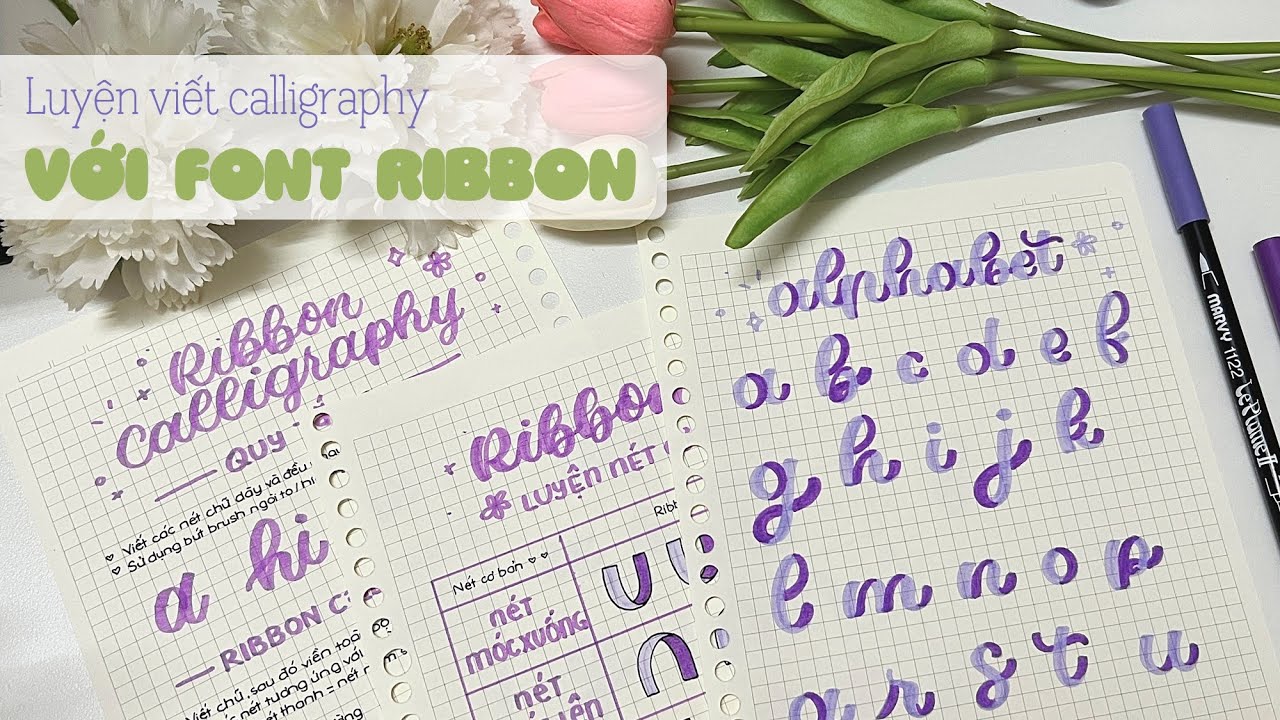 [Calli & Bujo] Luyện viết calligraphy cùng font Ribbon - YouTube