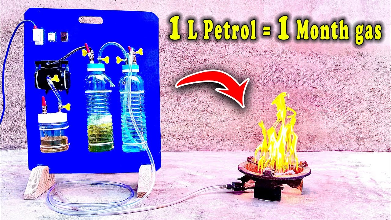 DIY Free Gas Plant: Generate 1 Month's Gas from 1 Liter Petrol & Water ...