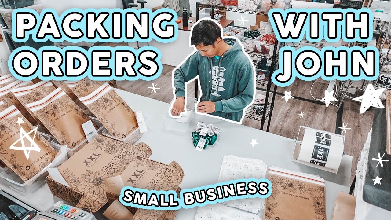 STUDIO VLOG #84 📦💙 Packaging Scrunchie Orders With John My Older Bro ...