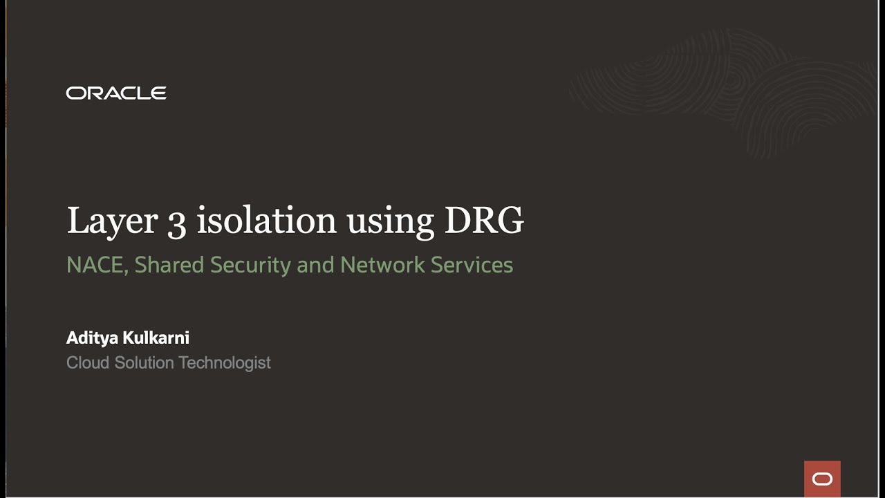 Layer 3 isolation using DRG - YouTube