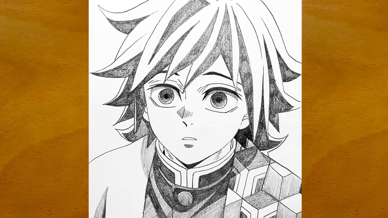 How to Draw Giyu Tomioka from Demon Slayer || Easy Anime Drawing ...