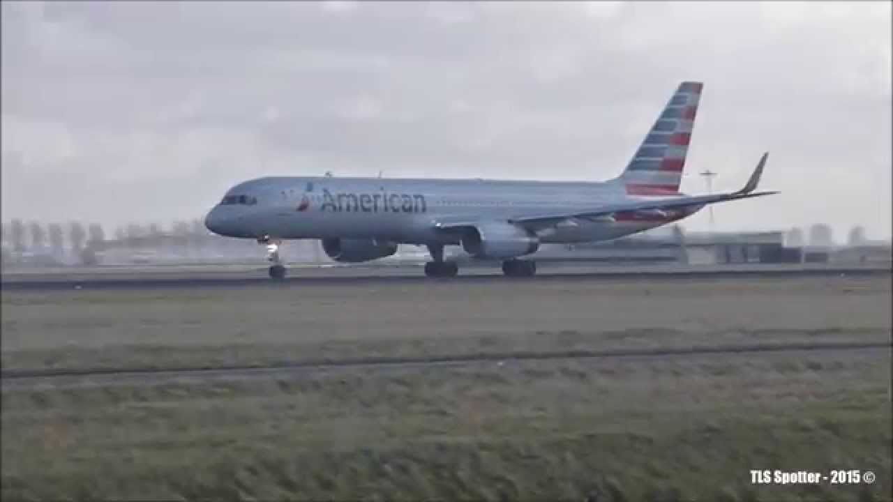 『HD』 American Airlines Boeing 757 Take-Off from Amsterdam (Polderbaan ...