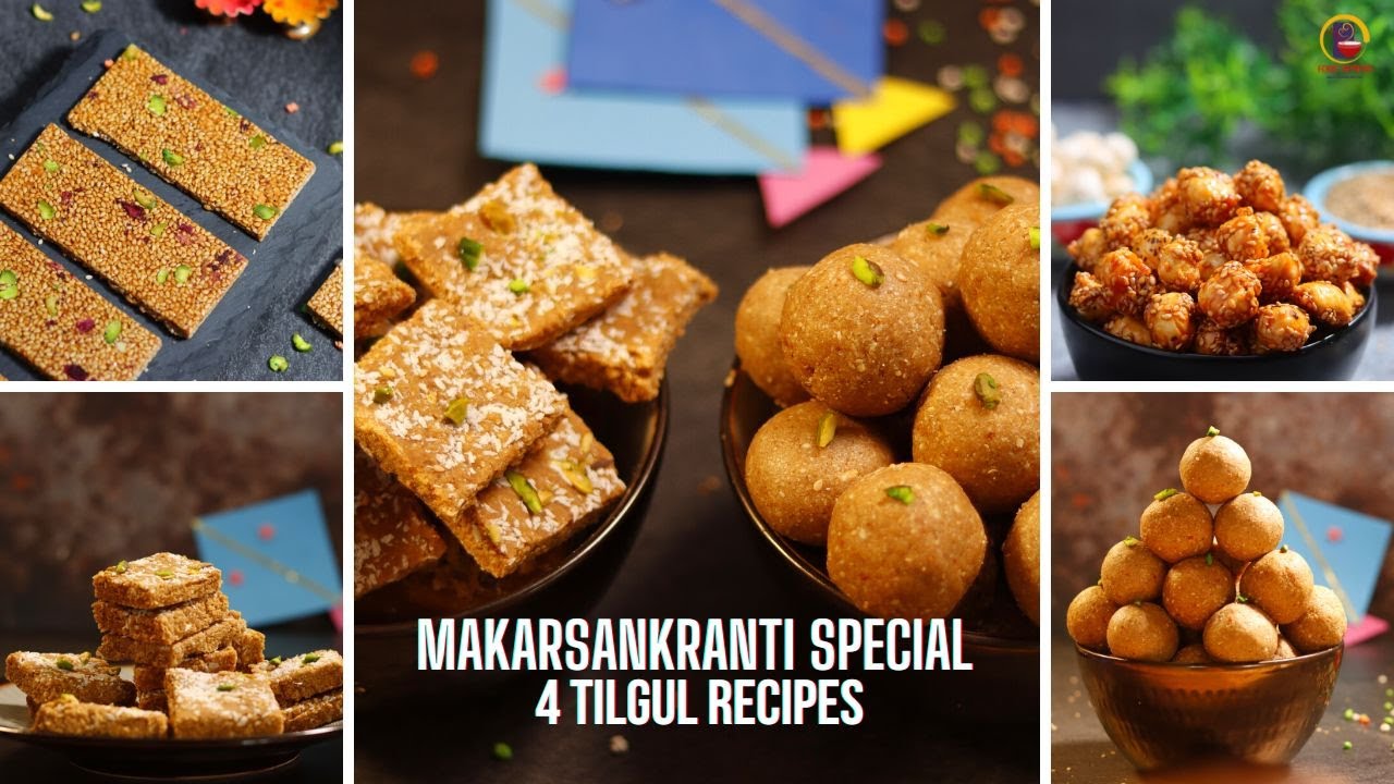 Sankranti Special Recipes | Tilgul Vadi recipe in Marathi | Tilgul Chikki, Ladoo | 4 Tilgul ...