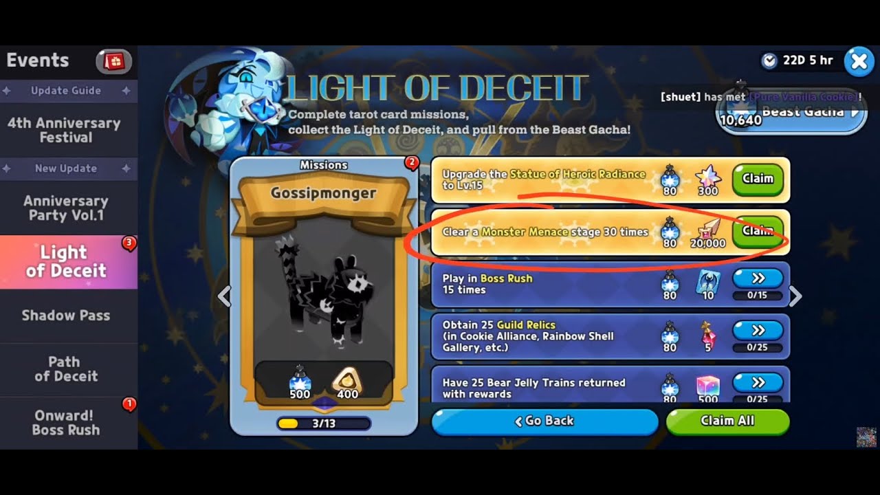 How to Clear Monster Menace (Light of Deceit Gossipmonger Mission ...