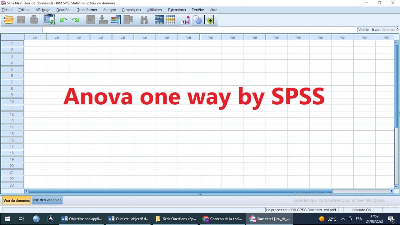 Objective and application of Anova one way test by SPSS - YouTube