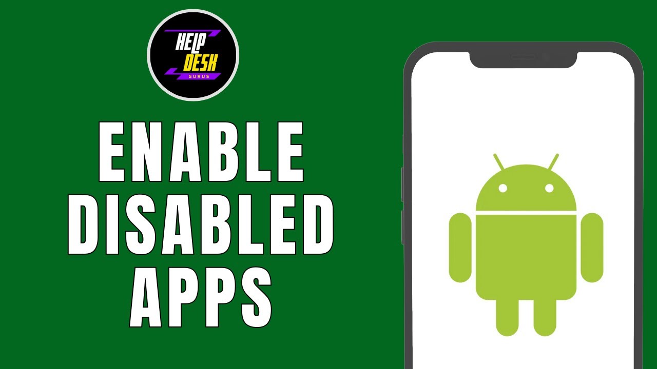 HOW TO ENABLE DISABLED APPS IN ANDROID DEVICES - YouTube