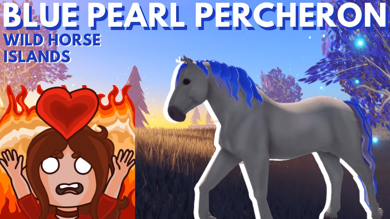 CATCHING a PEARLY BLUE PERCHERON on LUNAR ISLAND in WILD HORSE ISLANDS ...