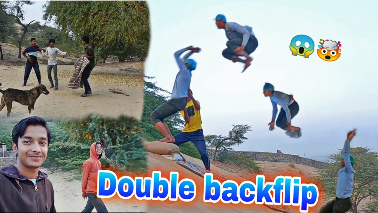 First try standing double backflip by me 😱 🤯 || with Fun 😂 || Rishi soni - YouTube