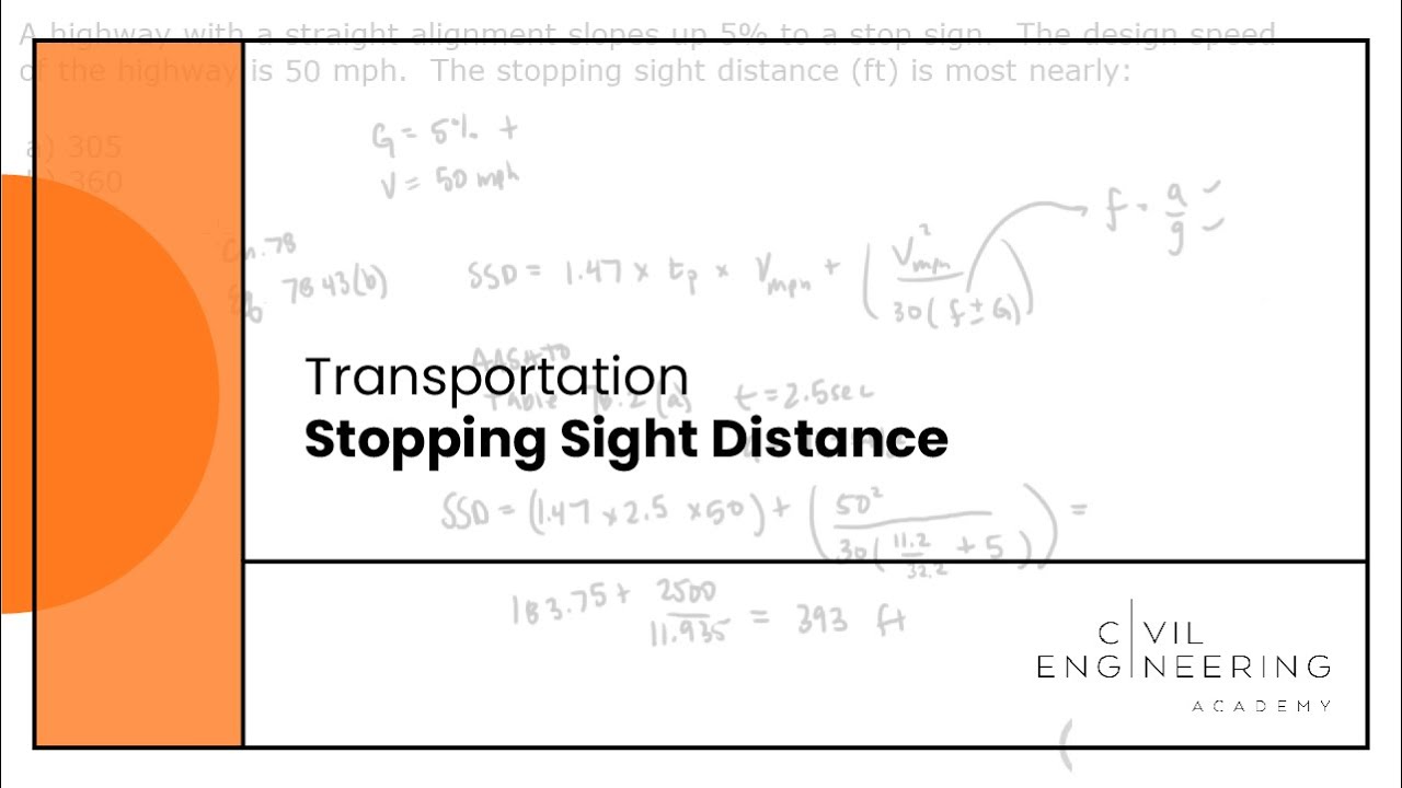 Transportation-Stopping Sight Distance - YouTube