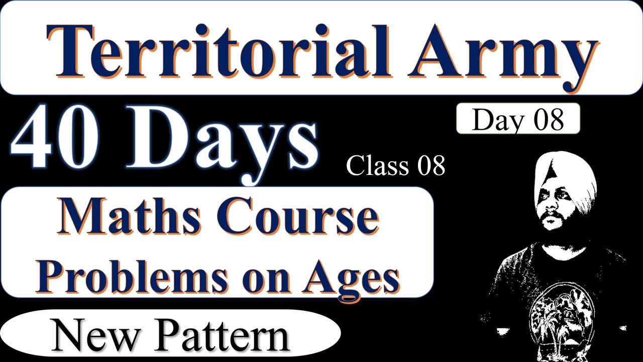 Territorial Army 2025 | Arithmetic Course - Problems on Ages (Class 08 ...