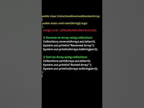 Reverse an Array using Java collections || Java Programming - YouTube