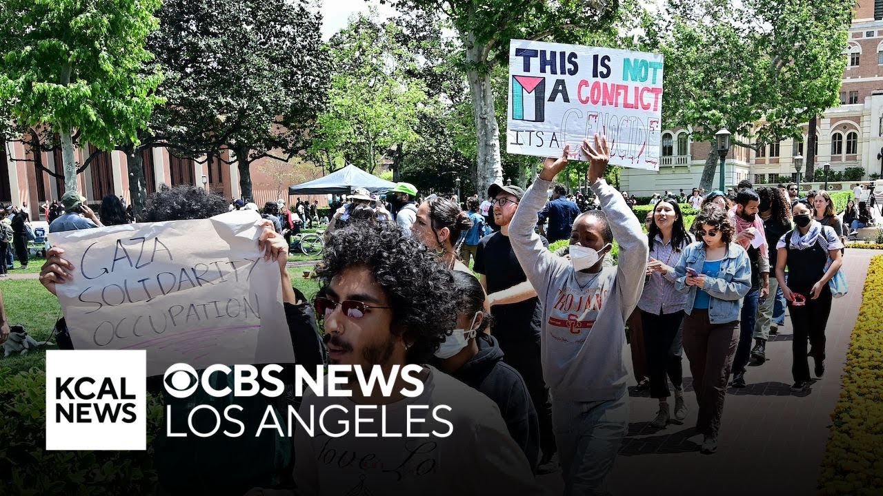 Protesters at USC call for peace in Middle East as demonstration grows ...