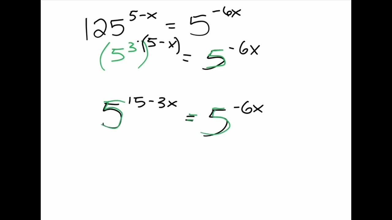 Solving an exponential equation by finding common bases: Linear exponents - YouTube