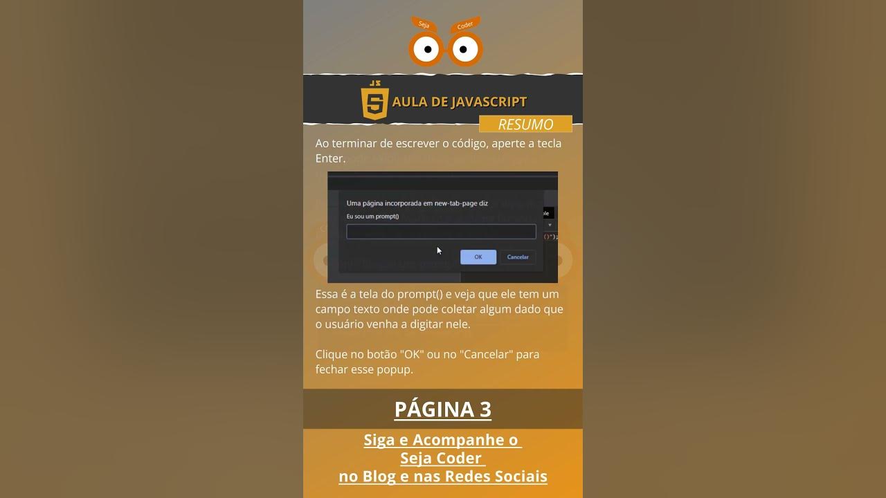 Javascript - Como Usar O Prompt() (Introdução) | Seja Coder #shorts ...