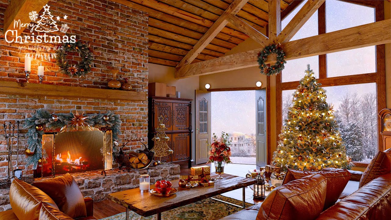 Christmas Morning Music - Instrumental Christmas Music with Fireplace ...
