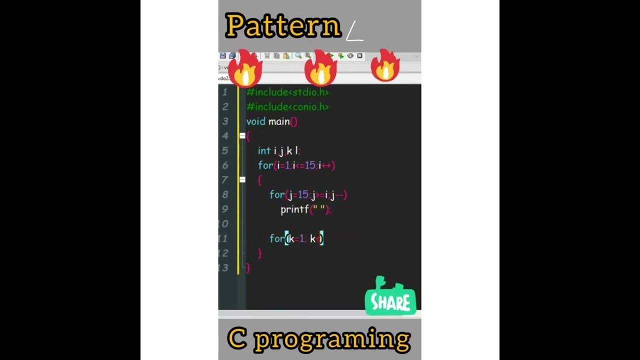 Print The Pattern In C Programming Language Cprogramming 2022 Cprogrammingvideo Programming