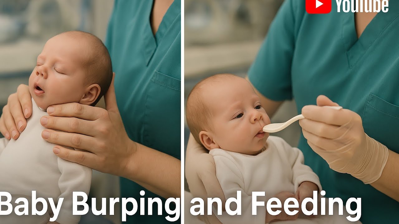 Burping & Feeding of a Newborn Baby | Baby Care - YouTube