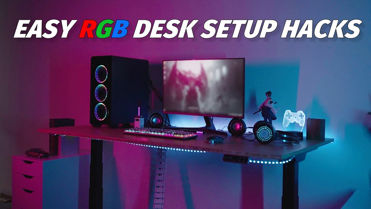 Transform your standing desk setup with RGB lighting! —Easy Setup Hacks ...