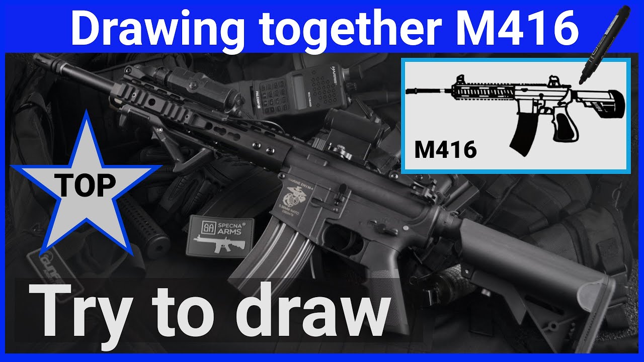 How to draw a M416 - YouTube
