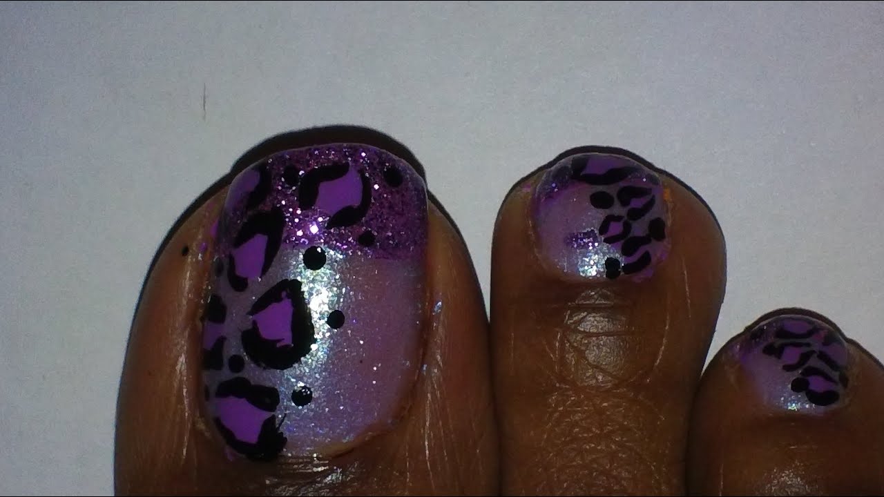 TOTW: Purple Leopard Toe Art Design - YouTube