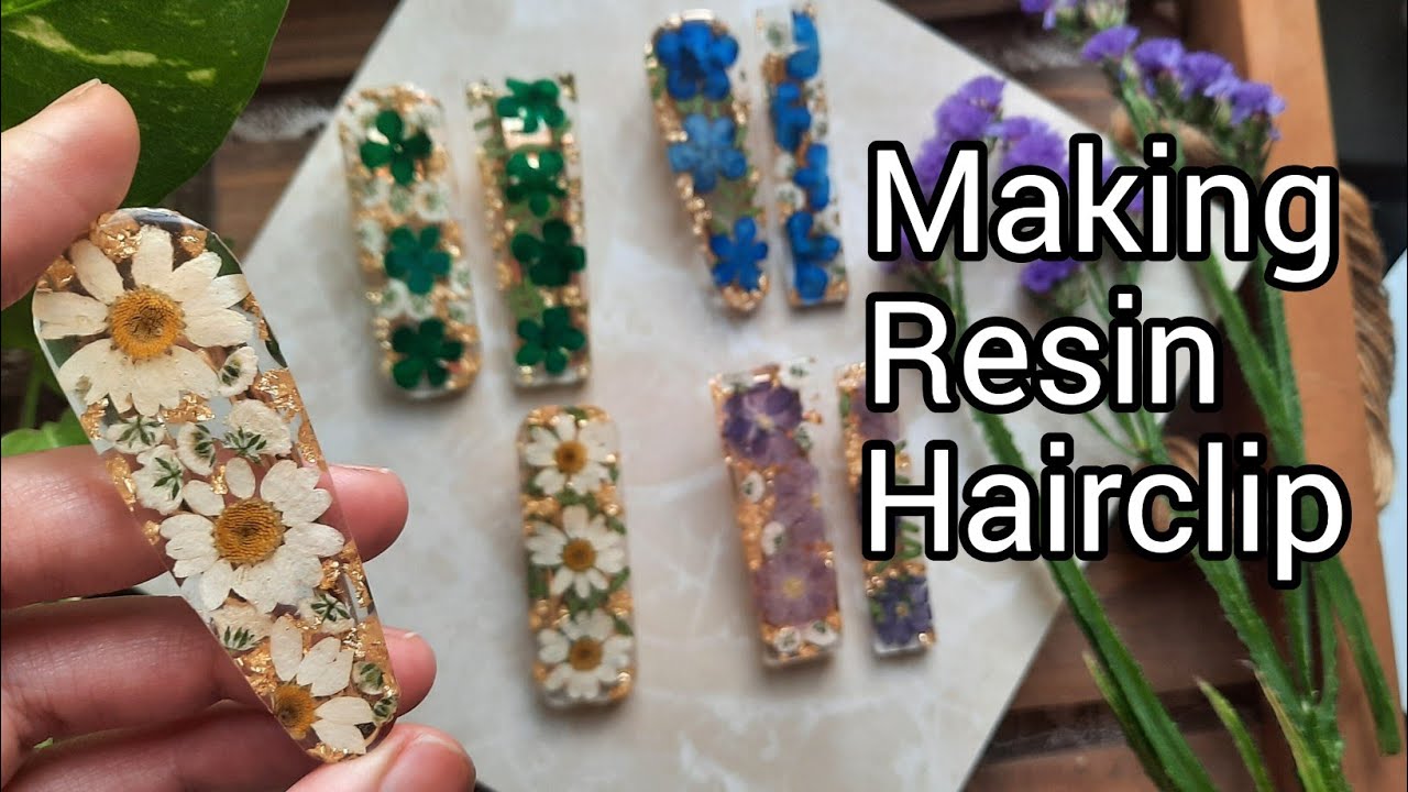 Making a resin hairclip/How to make a resin hairclip - YouTube