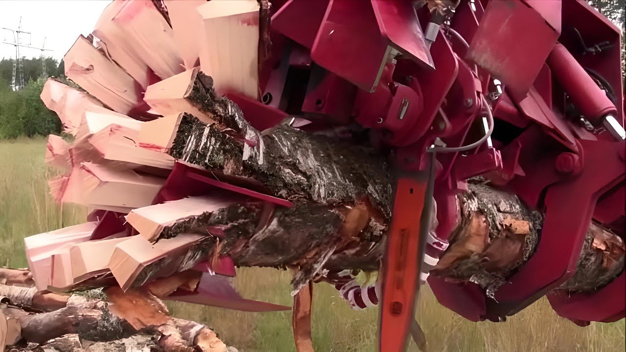 🔥CRAZY Powerful Wood Splitting Machines Dangerous Automatic Homemade ...