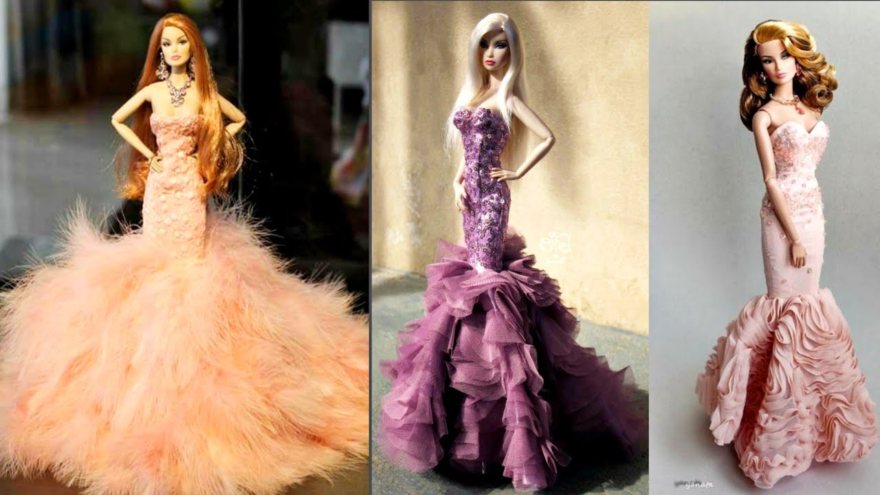 Barbie Transformation~Barbie Fish Cut dress~ makeover~Faceup~Makeup ...