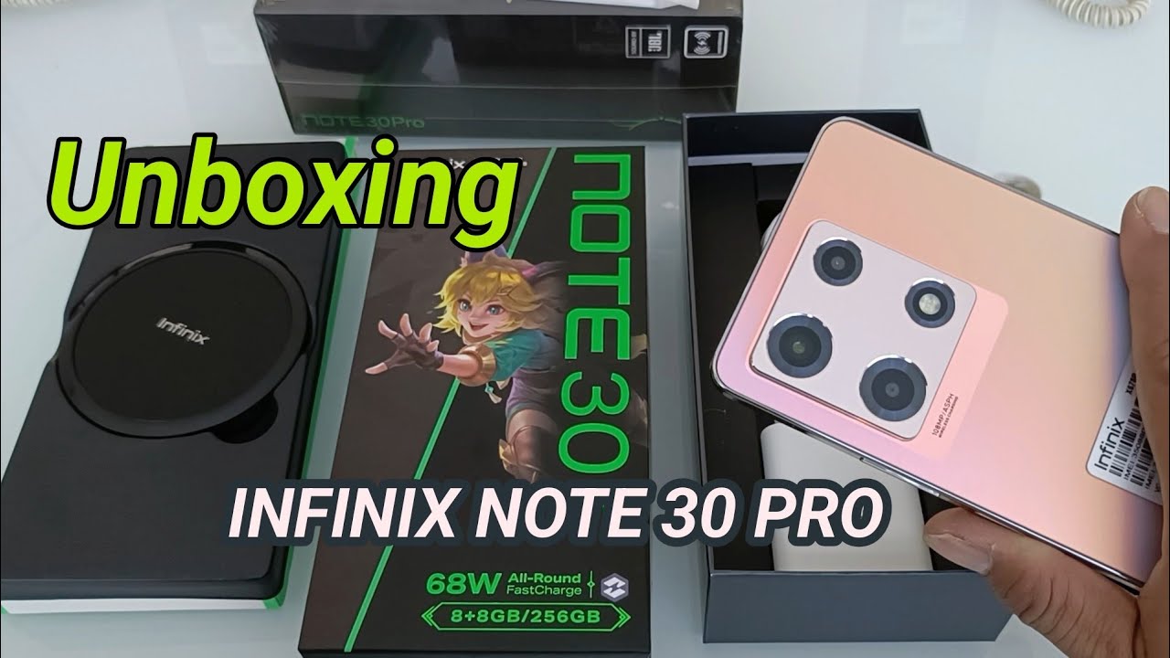 Unboxing Infinix Note 30 Pro Variable Gold , Free Wireless Charging ...