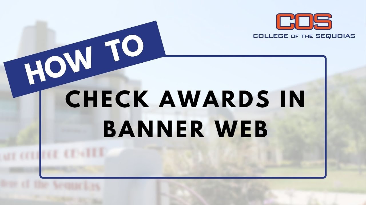 How to Check for Awards in Banner - COS Financial Aid - YouTube