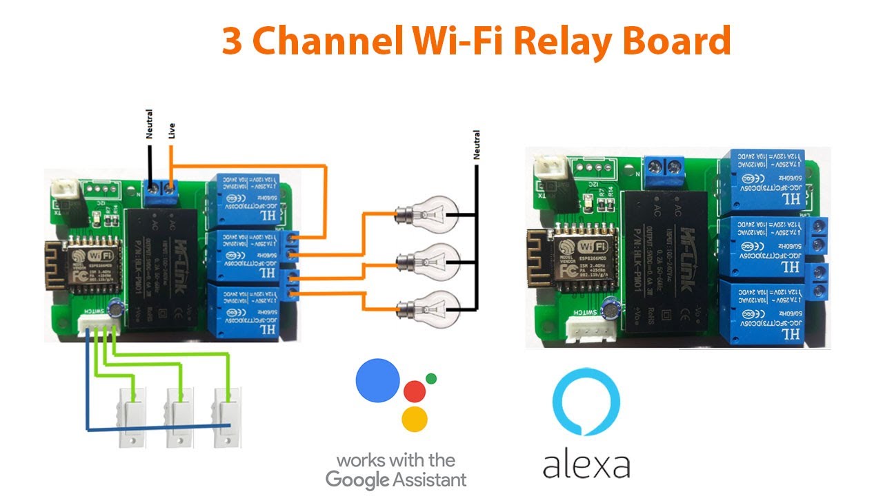 3ch Wi-Fi relay board - YouTube