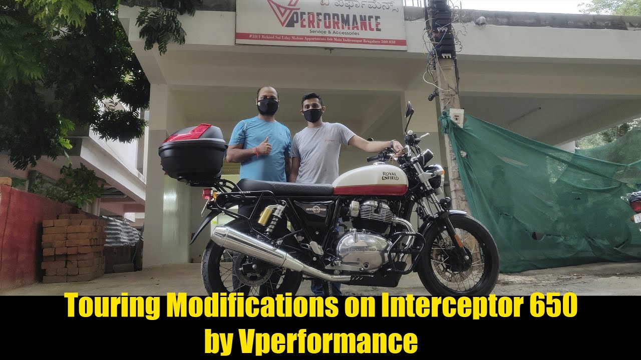 Touring Modifications on Interceptor 650 by Vperformance - YouTube