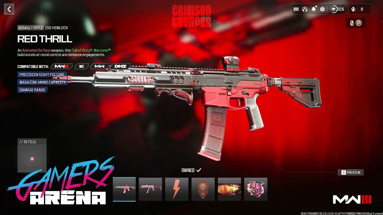 COD MW2 | MW3 CRIMSON THUNDER Red Thrill Weapon Bundle Hard Unlocked PS ...