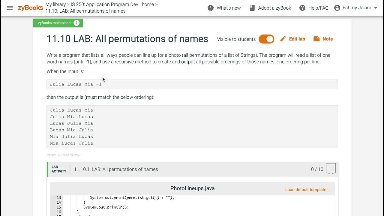 IS250 Lab 11 Recursion Zybooks - YouTube