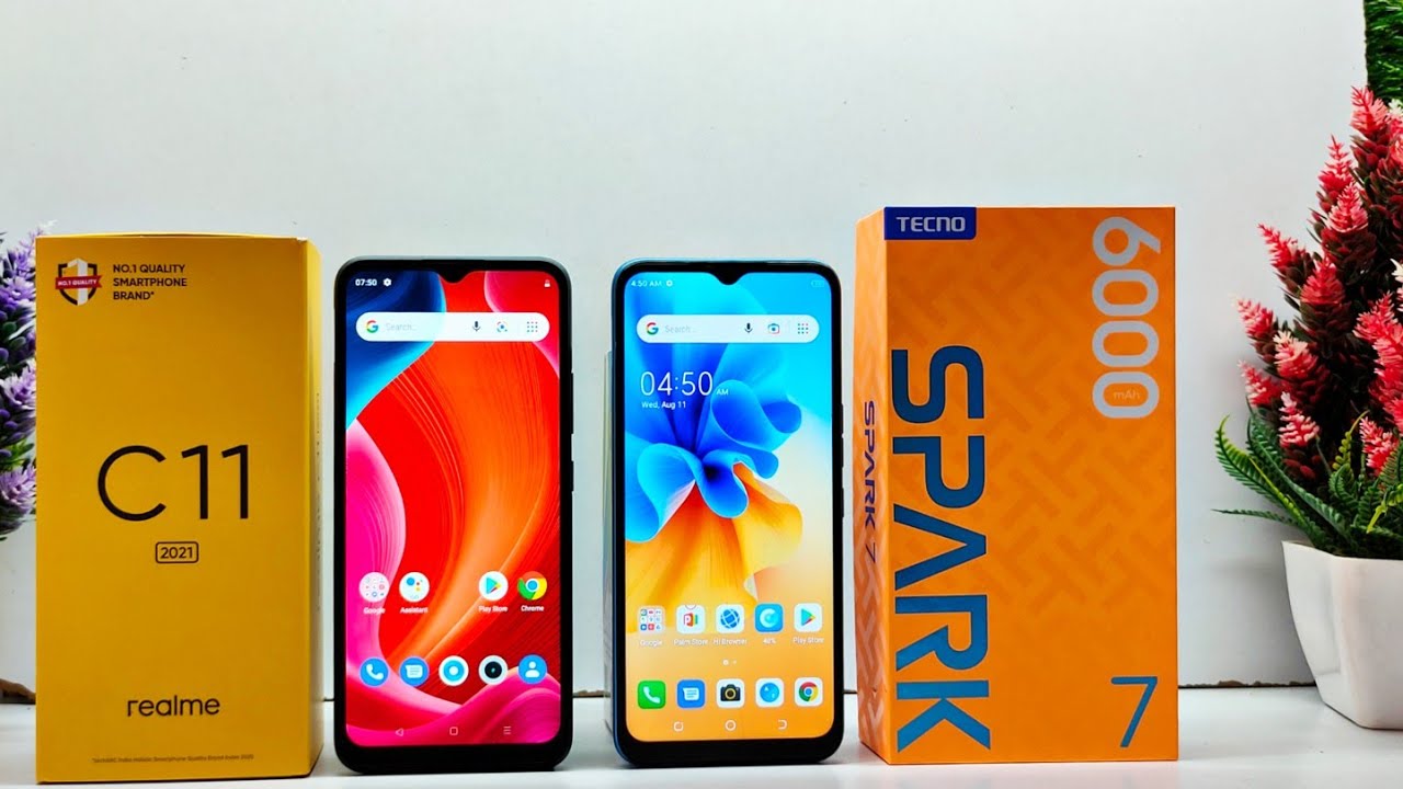 Realme C11 2021 🆚 Tecno Spark 7 || Unboxing || Comparison || Price 🔥 ...