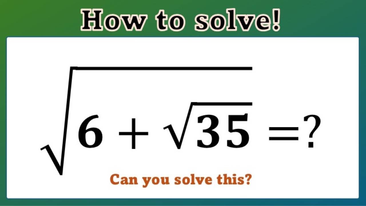 A nice problem | Find square root of surds |ac Math Olympiad - YouTube