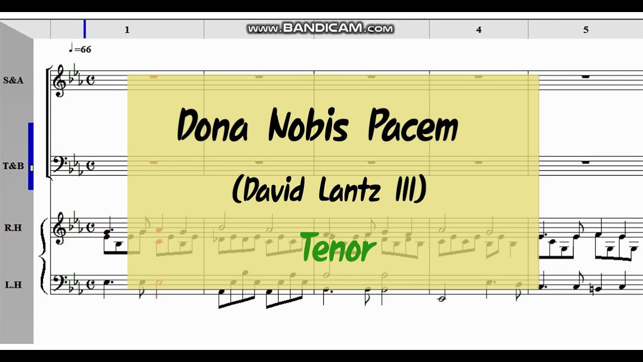 Dona Nobis Pacem (David Lantz III) - Tenor 파트 - YouTube